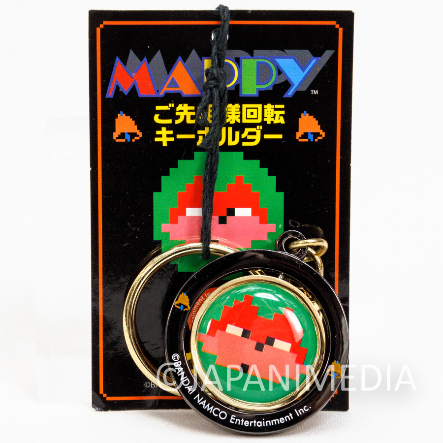 Mappy Goro Nyamuko Cat Turn Metal Mascot Keychain Namco Character JAPAN ...