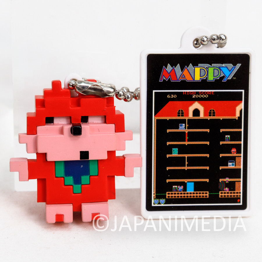 Mappy Goro Nyamuko Cat Dot Character Figure Ballchain w/Plate BANDAI ...