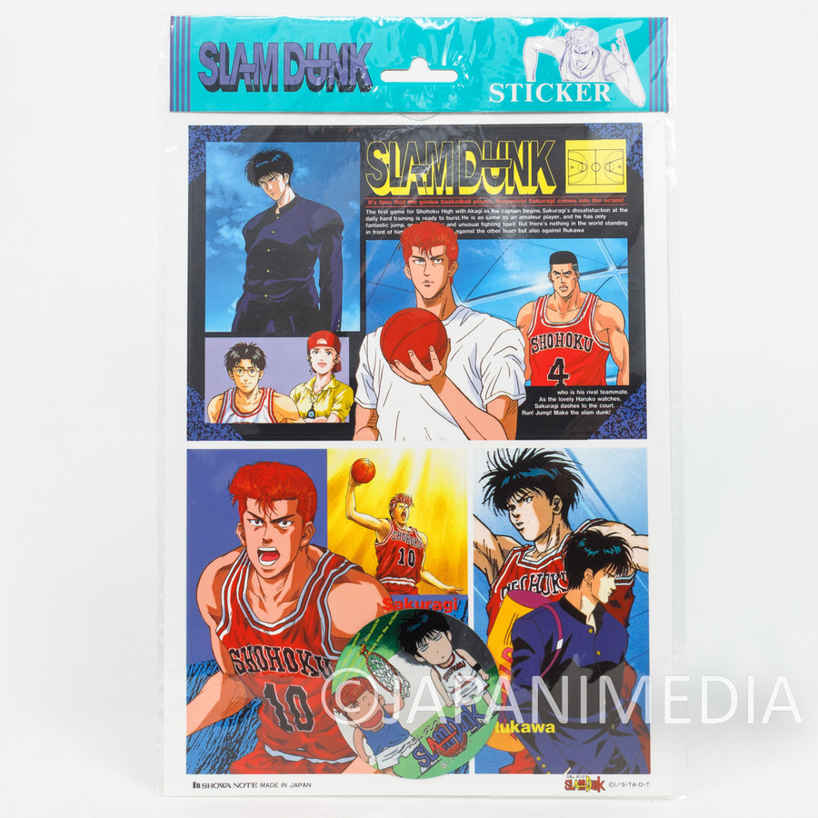 Retro RARE! Slam Dunk Sticker Sheet #2 SHOWA NOTE JAPAN ANIME ANIME ...