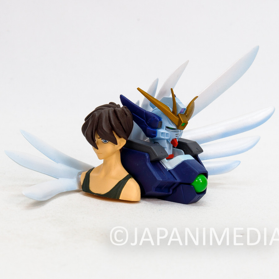 Gundam W Wing Gundam ZERO EW & Heero Yuy Mini Figure BANDAI Japanimedia ...
