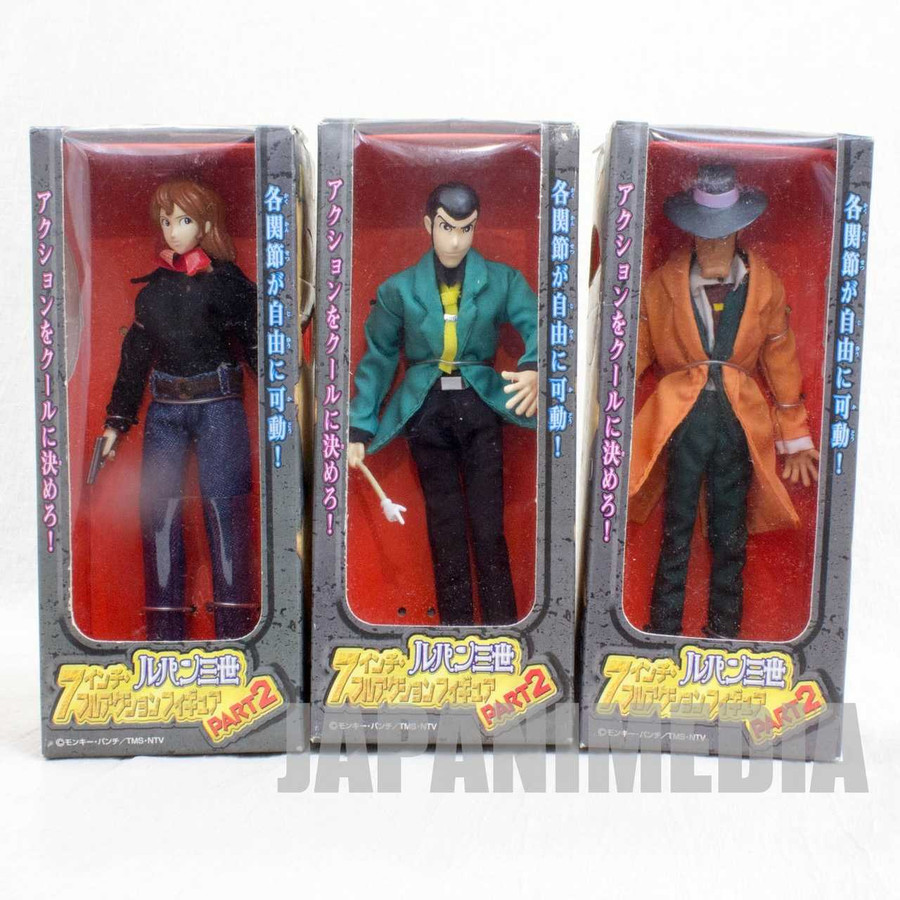 [Set of 3] Lupin the Third (3rd) 7 inch Full Action Figure Part.2 ...