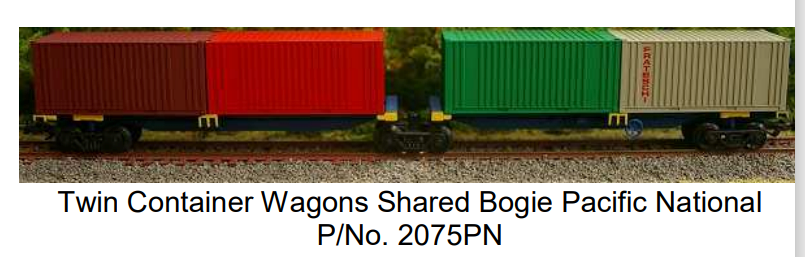 Twin Container Wagons Shared Centre Bogie Pacific National - CJ Vogler ...