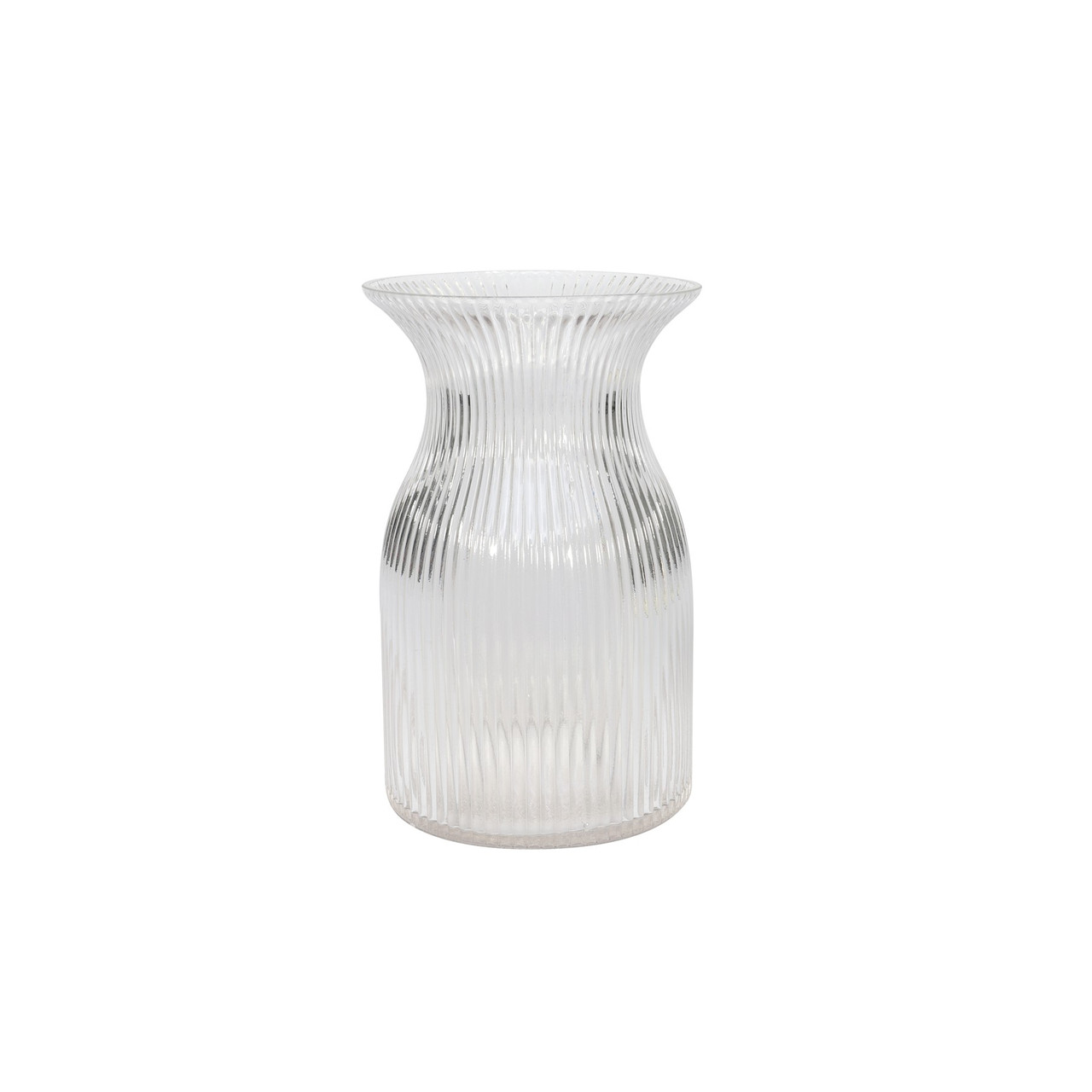 Ribbed Sweetheart Vase - Clear - H19.5cm - Interflora Marketplace