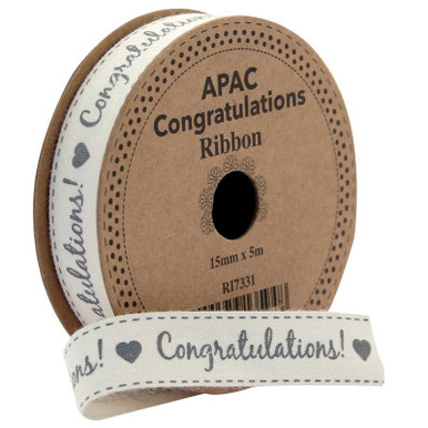 15mm x 5yds Congratulations Ribbon - Interflora Marketplace