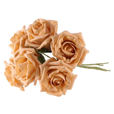 Foam Tea Rose - Cream Gold (6 stems) (6cm D head) - Interflora Marketplace