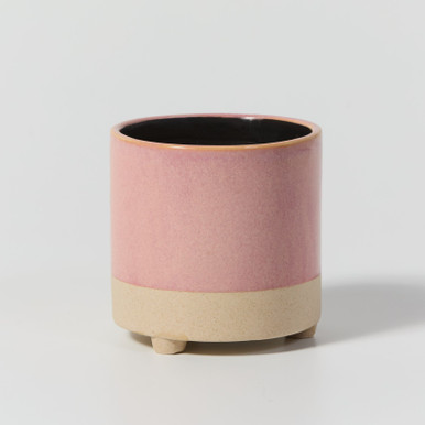 Two Tone Pink and Natural Ceramic Pot with Legs - Interflora Marketplace