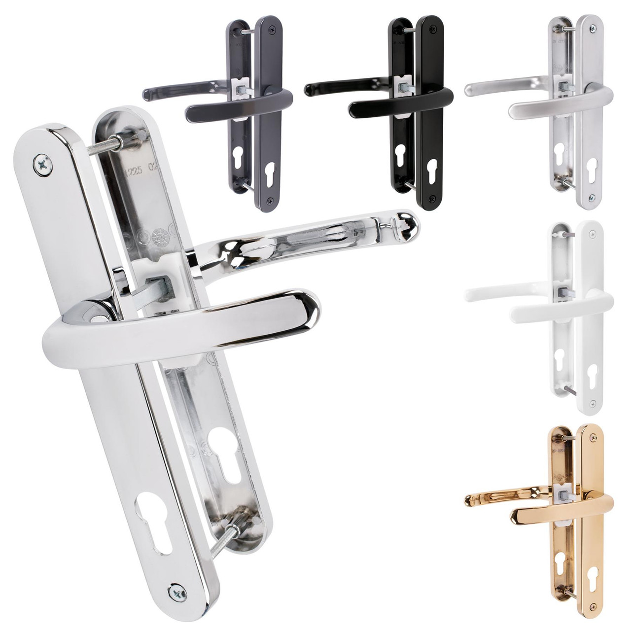 TSS UPVC Door Handle Pair 92mm PZ 215mm Fixings JCP Hardware