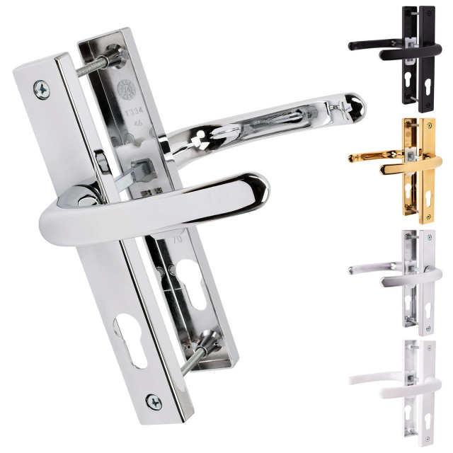 TSS uPVC Door Handle 70mm 70PZ Ferco Sprung Lever Pair Set - 180mm ...