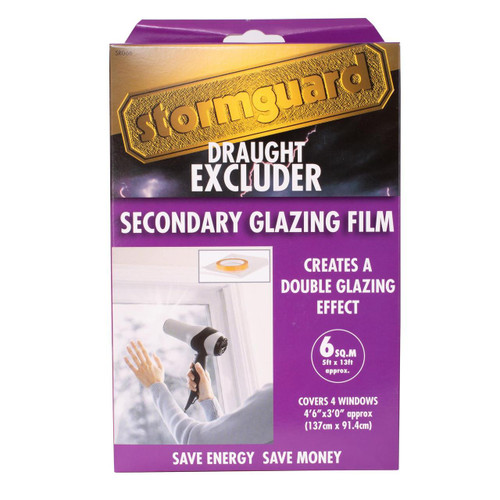 Stormguard Secondary Double Glazing Window Insulation Shrink Film Kit 6 ...
