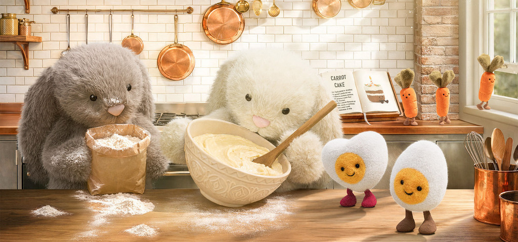 Wheat Flufflet Bunny - Official Jellycat