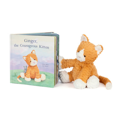 Ginger, the Courageous Kitten Book and Fuddlewuddle Ginger Cat - Official Jellycat