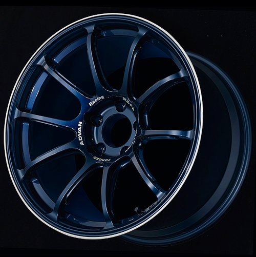 Advan Racing RZ-F2 18x9.5 +45 5-120 Racing Titanium Blue & Ring Wheel ...