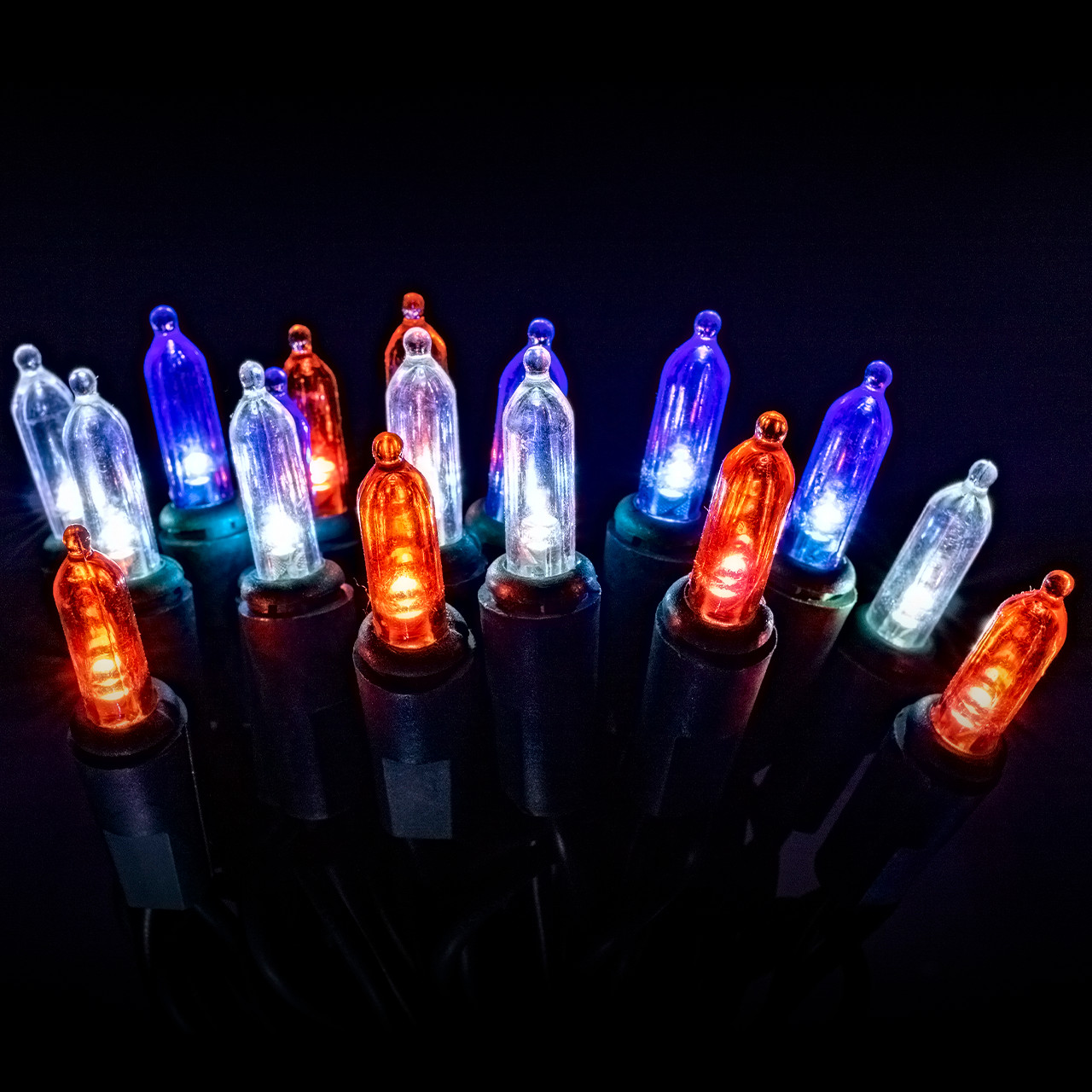70 LED Red, White & Blue String Light Set | Birddog Lighting
