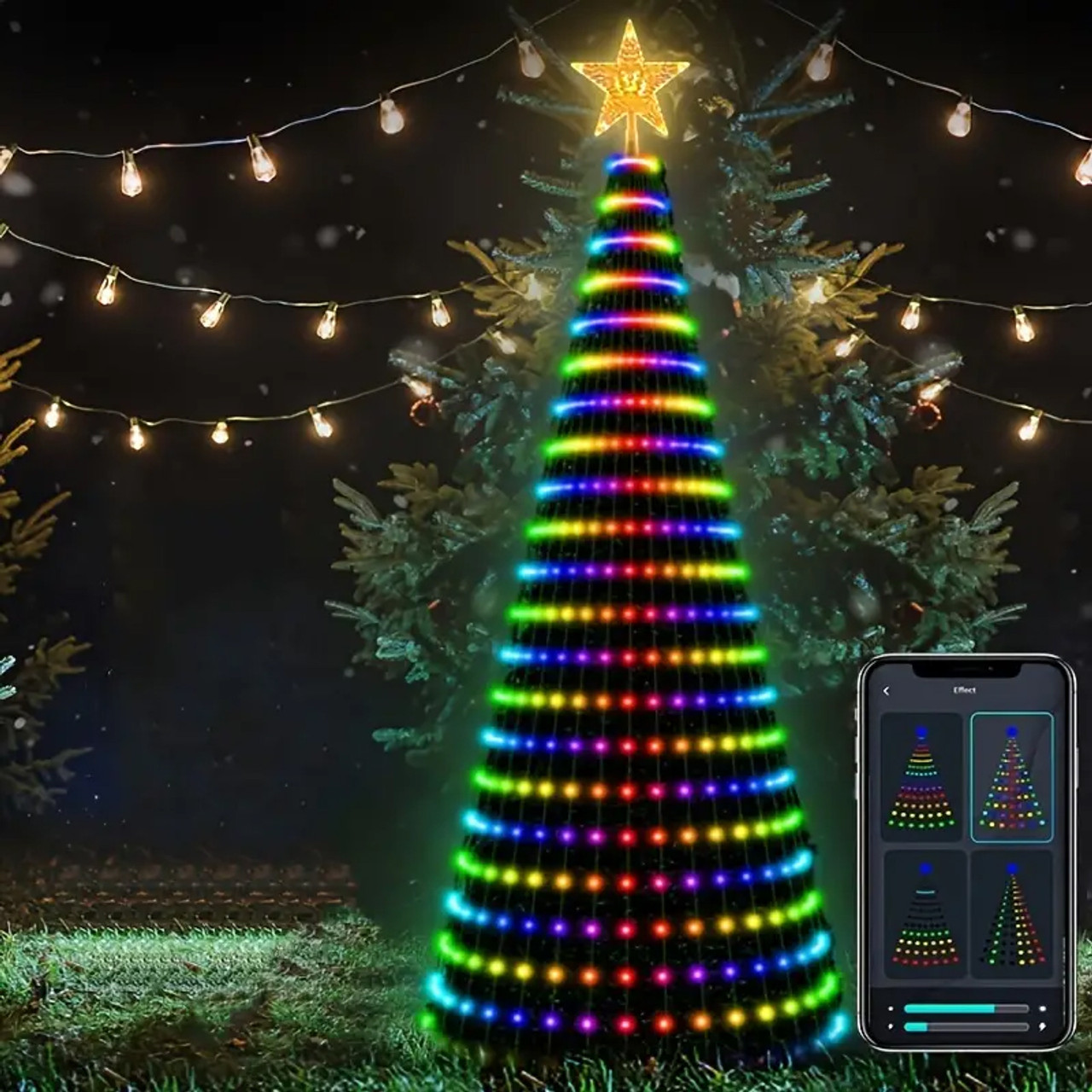 Smart LED RGB Christmas Tree Lights | Birddog Lighting