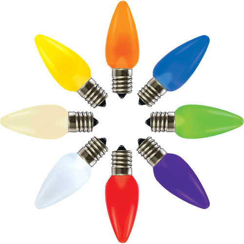 C7 LED Christmas Light Bulbs - Smooth Frosted (25 Pack) | Birddog Lighting