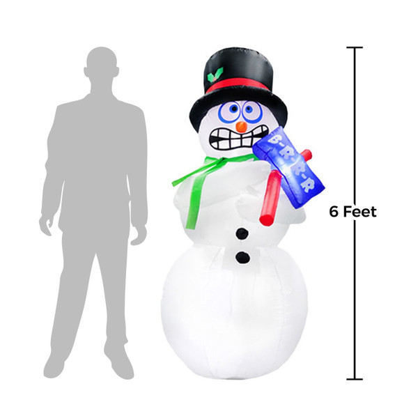 6' Shivering Snowman Christmas Inflatable | Birddog Lighting