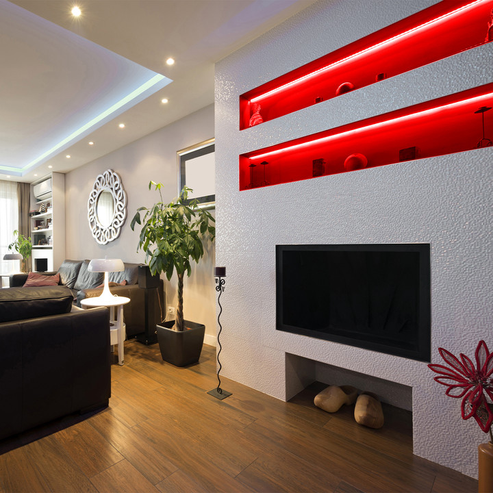 Custom Cut 120V 5050 Red LED Strip Light - Birddog Lighting