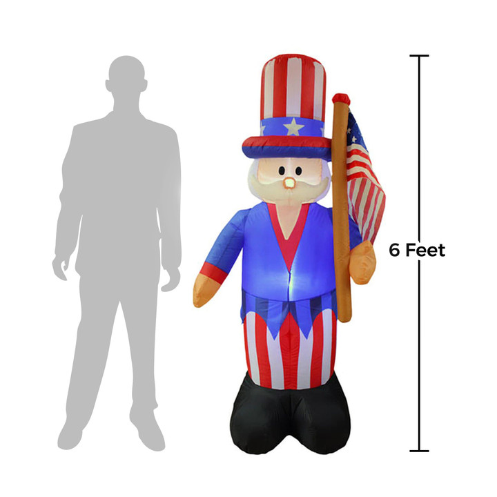 6-Foot LED Patriotic Uncle Sam Inflatable | Birddog Lighting