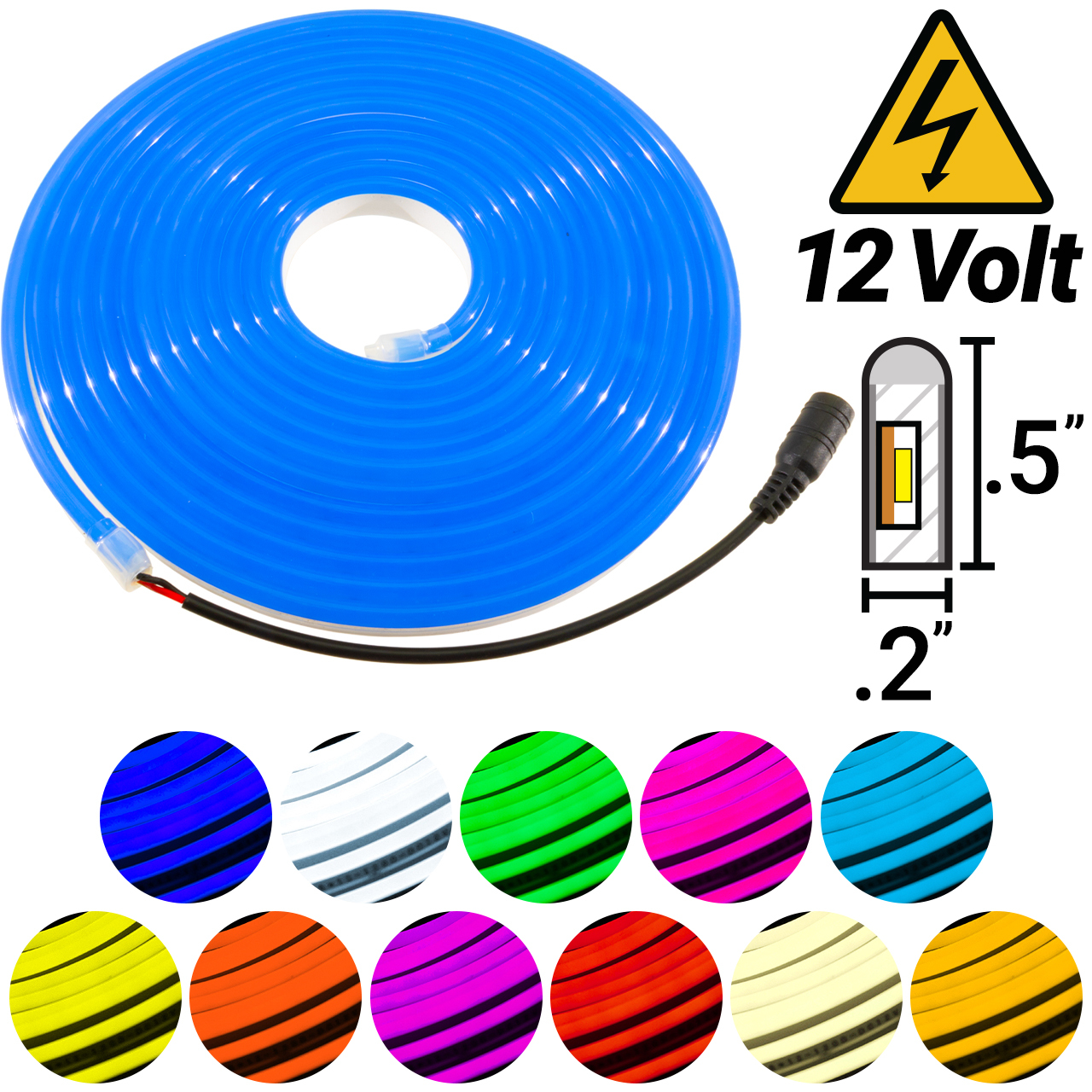 LED Mini Strip Lights in Neon - 12V, Flexible and Energy Efficient