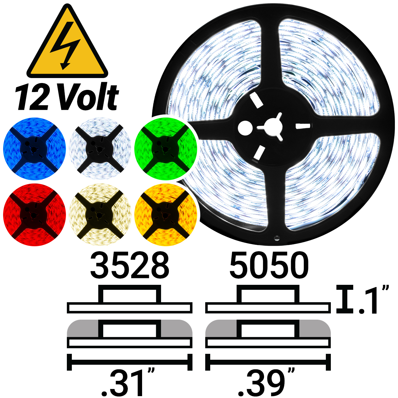12V LED Strip Lights – Spools, Accessories & Low Voltage Lighting