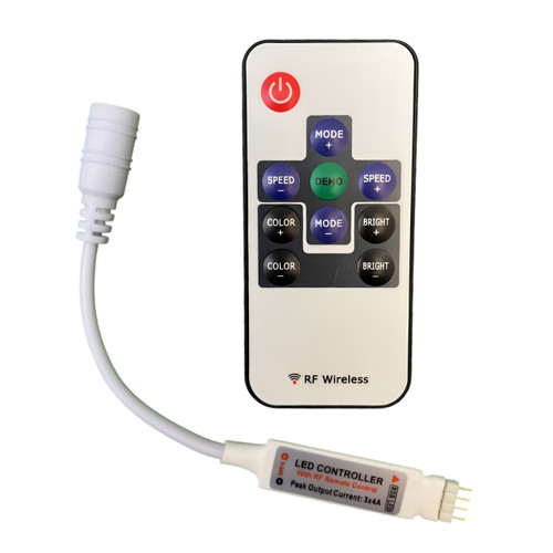 RGB LED Strip Light Mini Controller with 10 Key Wireless Remote - 12 ...