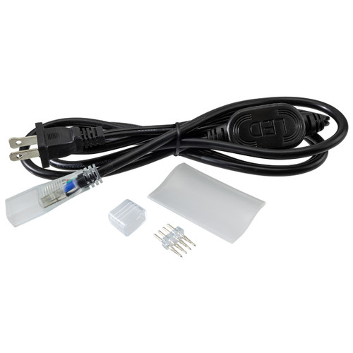120V 6' Black RGB Strip Light Power Cord - Birddog Lighting