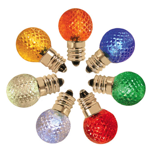G20 LED Christmas Globe Light Bulbs - Faceted - 25 Pack - Birddog Lighting