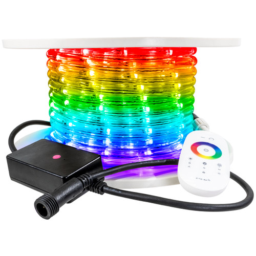 65' 66V RGB PLC Rope Light Spool - Birddog Lighting