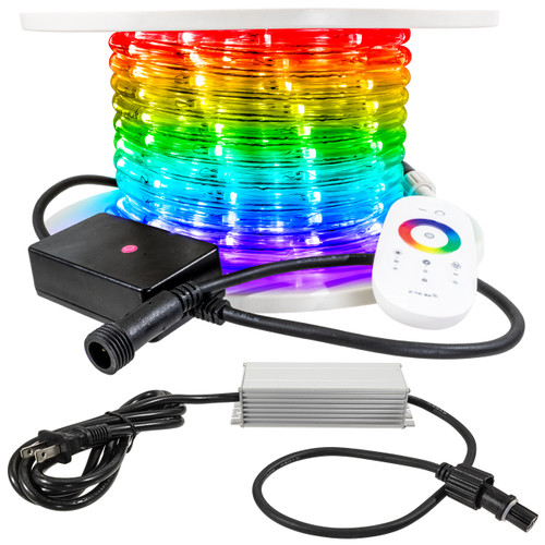 65' 66V RGB PLC Rope Light Bundle - Birddog Lighting