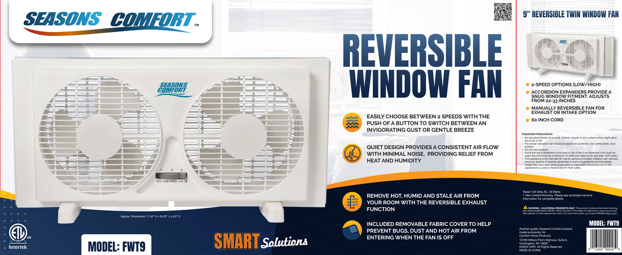 Seasons Comfort 9 Inch Twin Window Fan FWT9