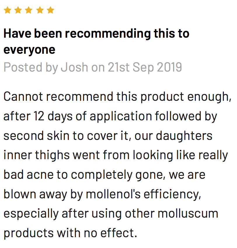 Mollenol reviews. Images of molluscum contagiosum using Mollenol