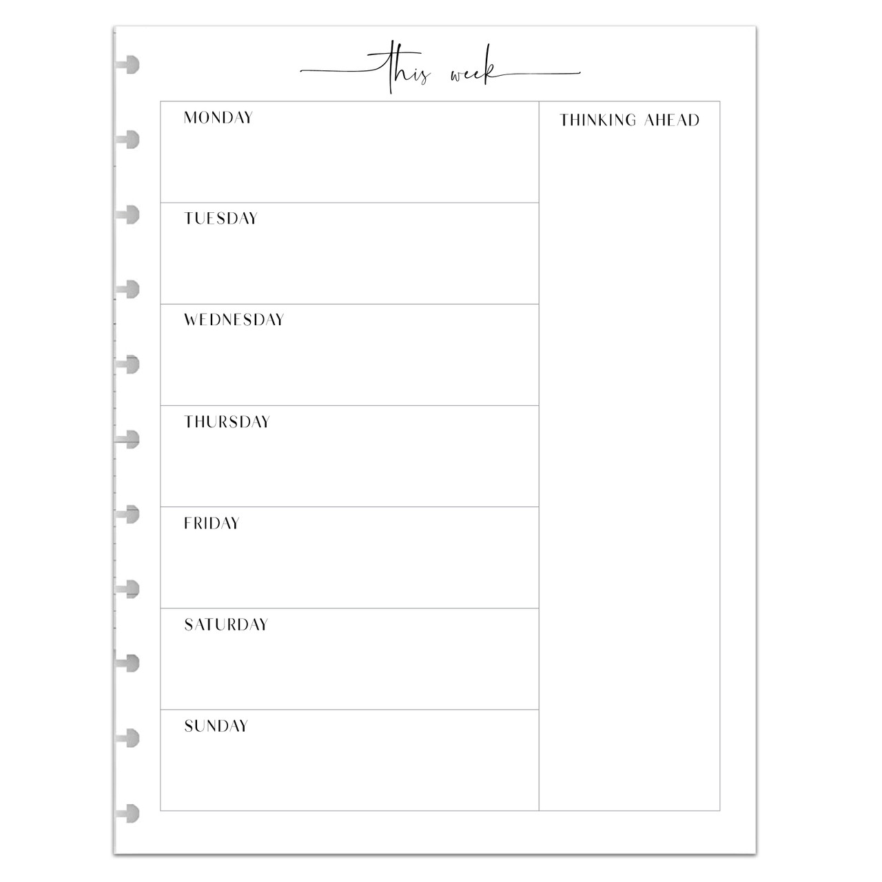 Last Week Calendar