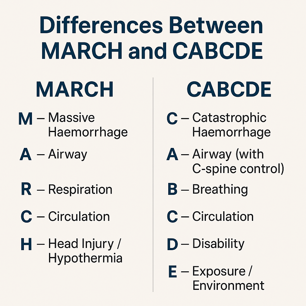Understanding the Differences Between MARCH and CABCDE in Trauma Care ...
