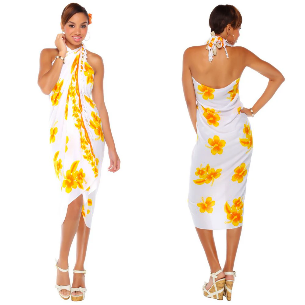 White Sarong Cover Ups - White Sarongs $10.99 & Up