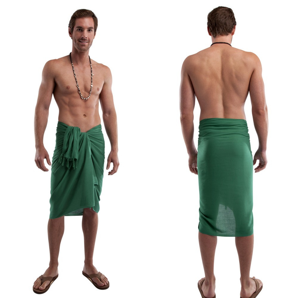 Green Solid Mens Sarong