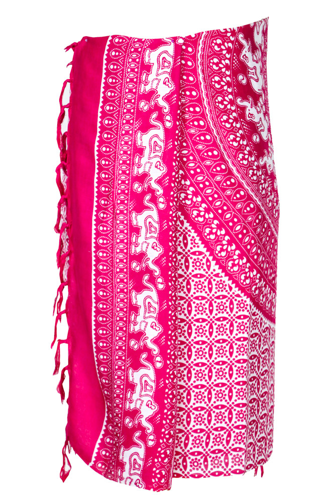 Lotus Floral Sarong in Hot Pink