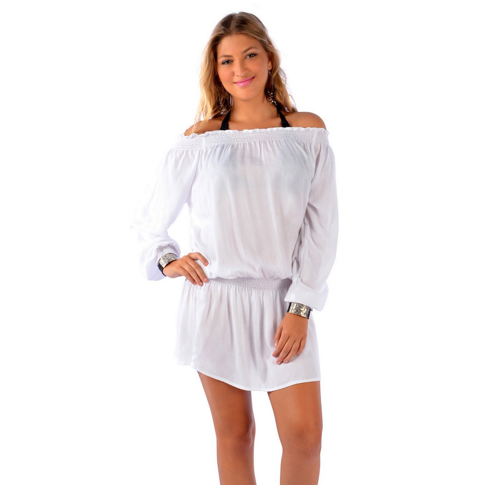 Solid White Cover-Up Short Dress - Final Sale - No Returns