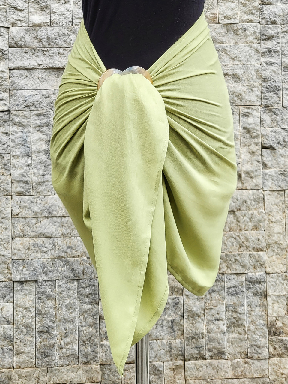 1 World Sarongs with solid pastel color Ultra Light Olive Green Half ...