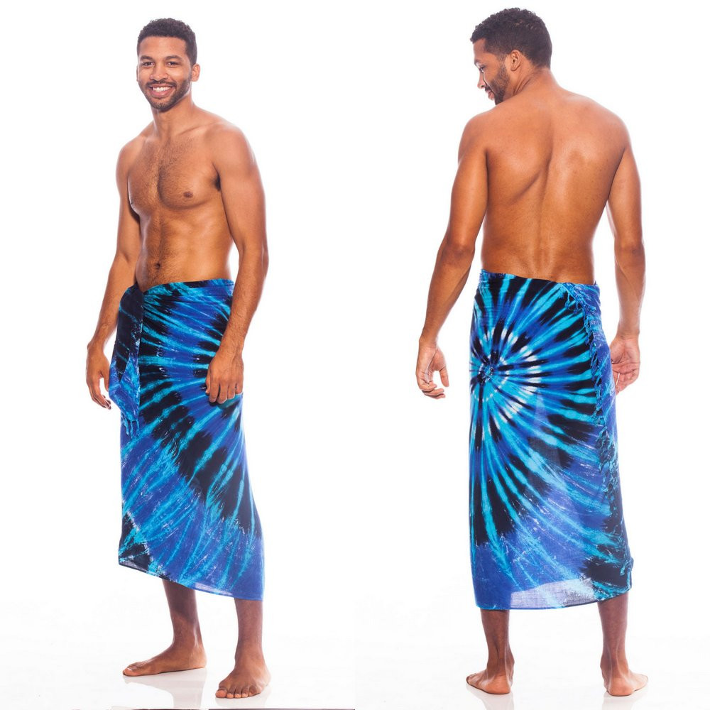 Hibiscus Half Sarong/Mini Sarong in Caramel / Black