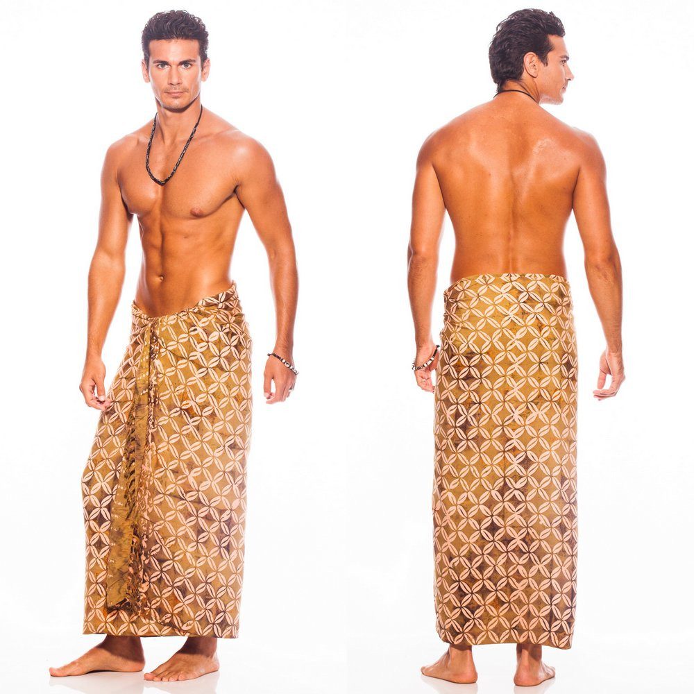 Traditional Batik Design Top Quality Mens Sarong in Brown