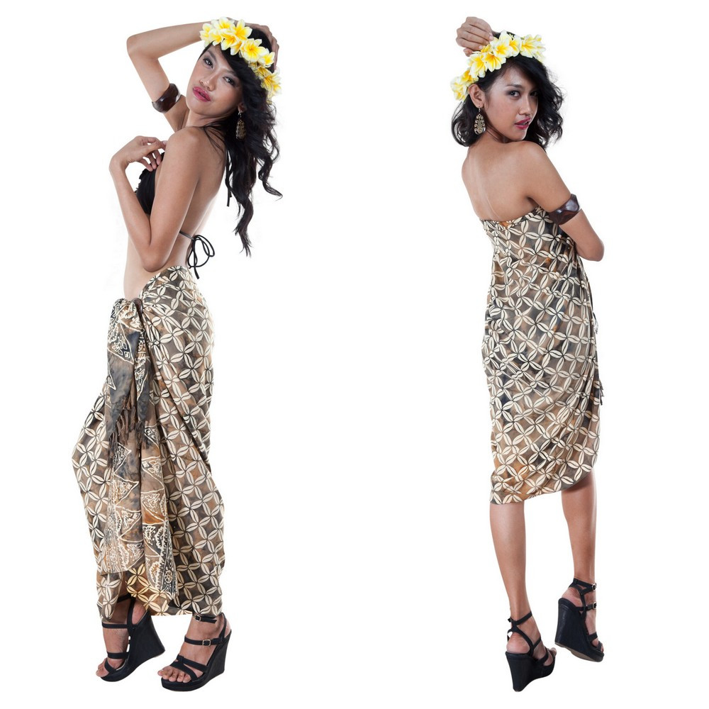 Traditional Batik Design Top Quality Sarong in Brown