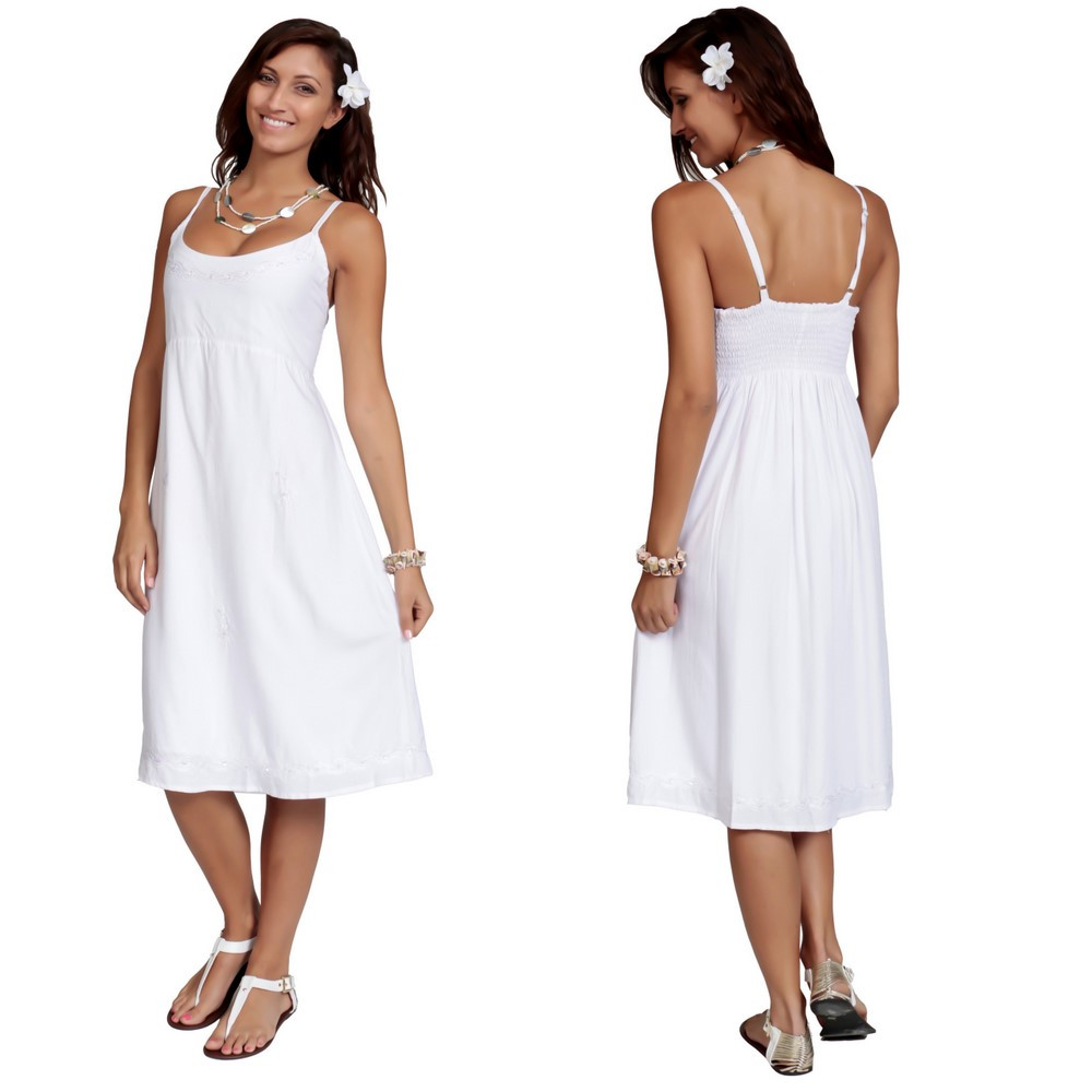 Summer Sun Dress - Sundress in White