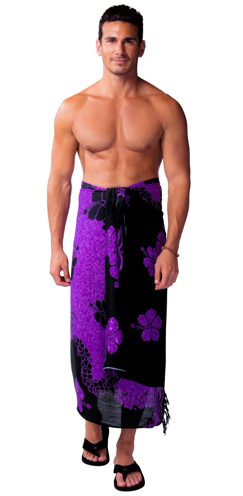 Hibiscus Sarong "Purple / Black"