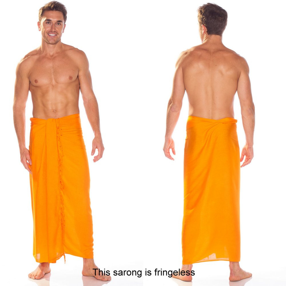 Abstract Floral Mens Sarong in Light Blue