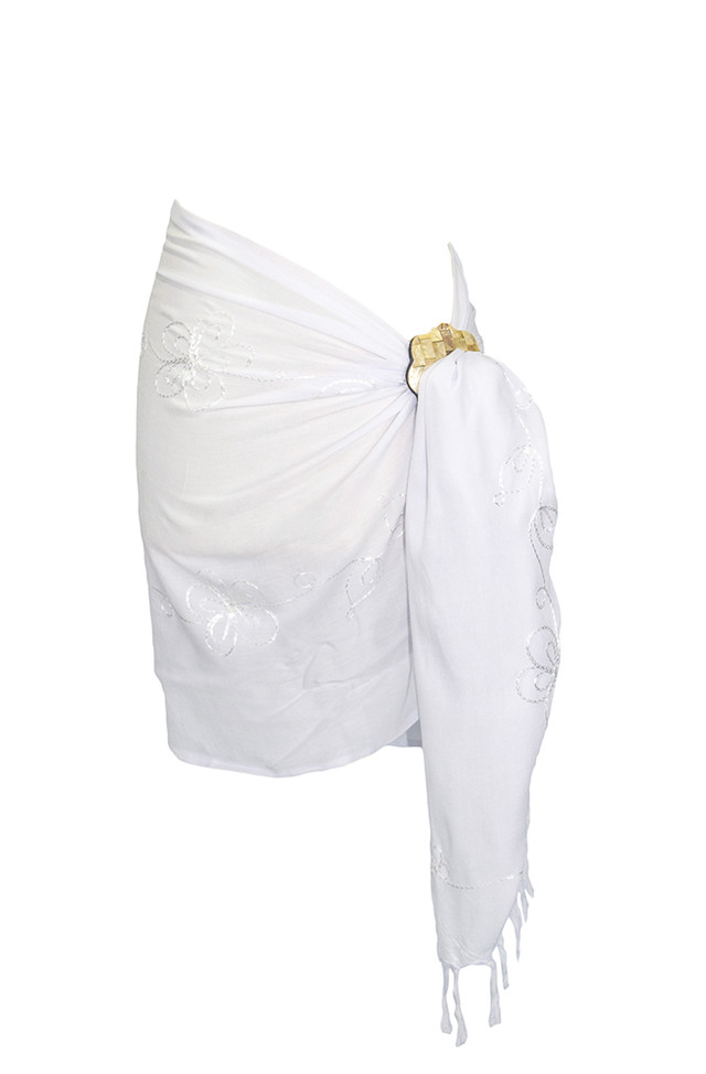 White Sarong Cover Ups - White Sarongs $10.99 & Up