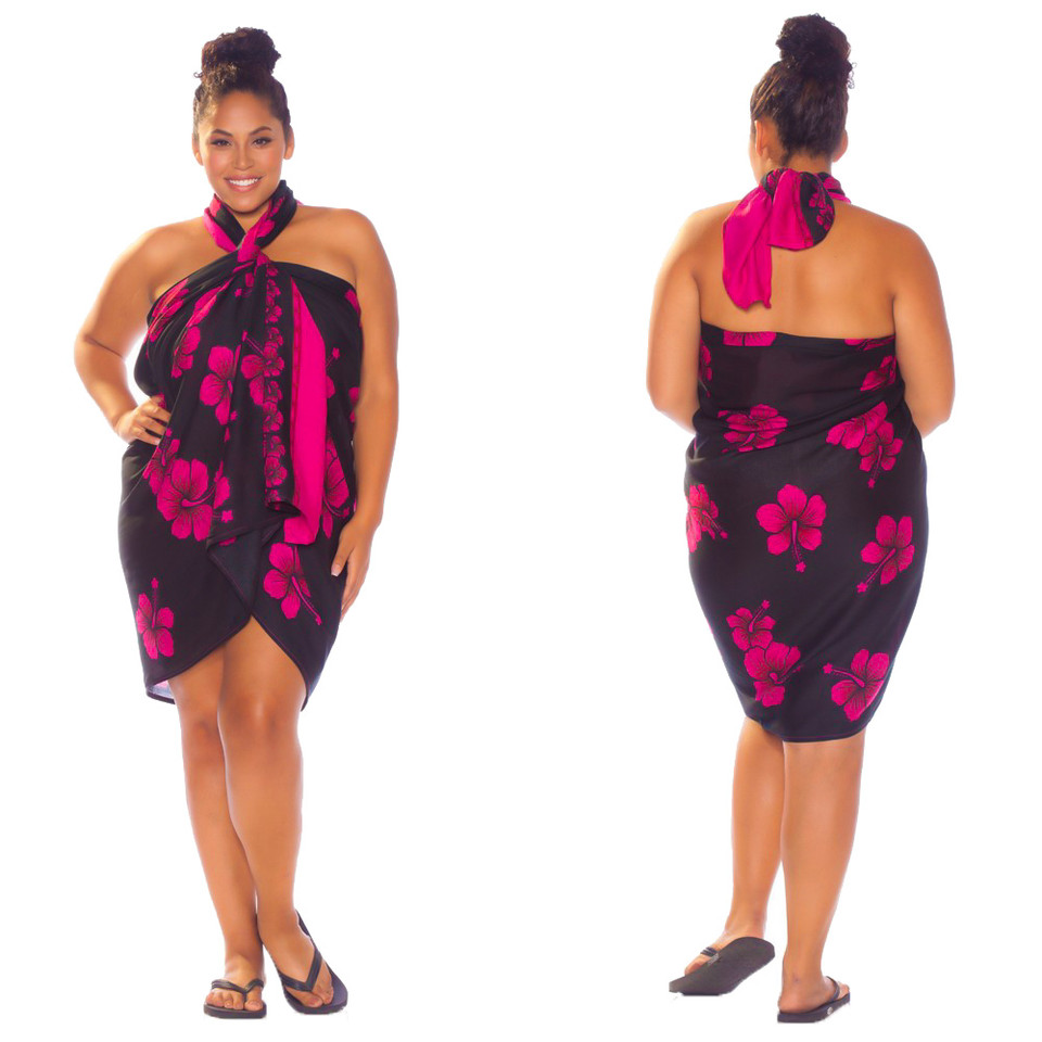 "Light Blue" Smoked Sarong PLUS SIZE XL - 3X + - Fringeless Sarong