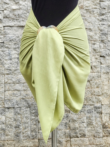 1 World Sarongs with solid pastel color Ultra Light Olive Green Half ...