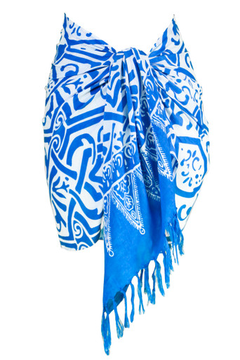 1 World Sarongs Mens Abstract Tribal Swimsuit Cover-Up Sarong in Light ...