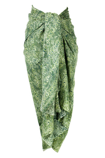 1 World Sarongs Female Traditional Batik "Flower" in Green - 1 World ...