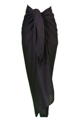 1 World Sarongs Solid Dark Brown Fringeless - 1 World Sarongs